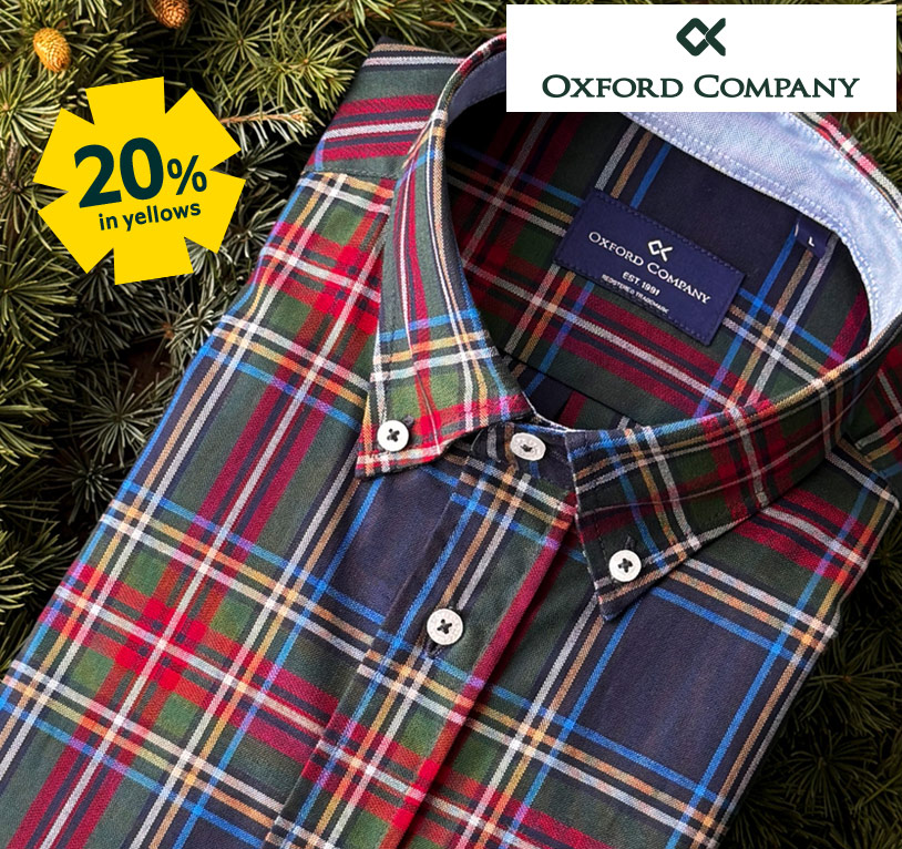 Earn 20% in yellows with your Christmas purchases at Oxford Company stores!
