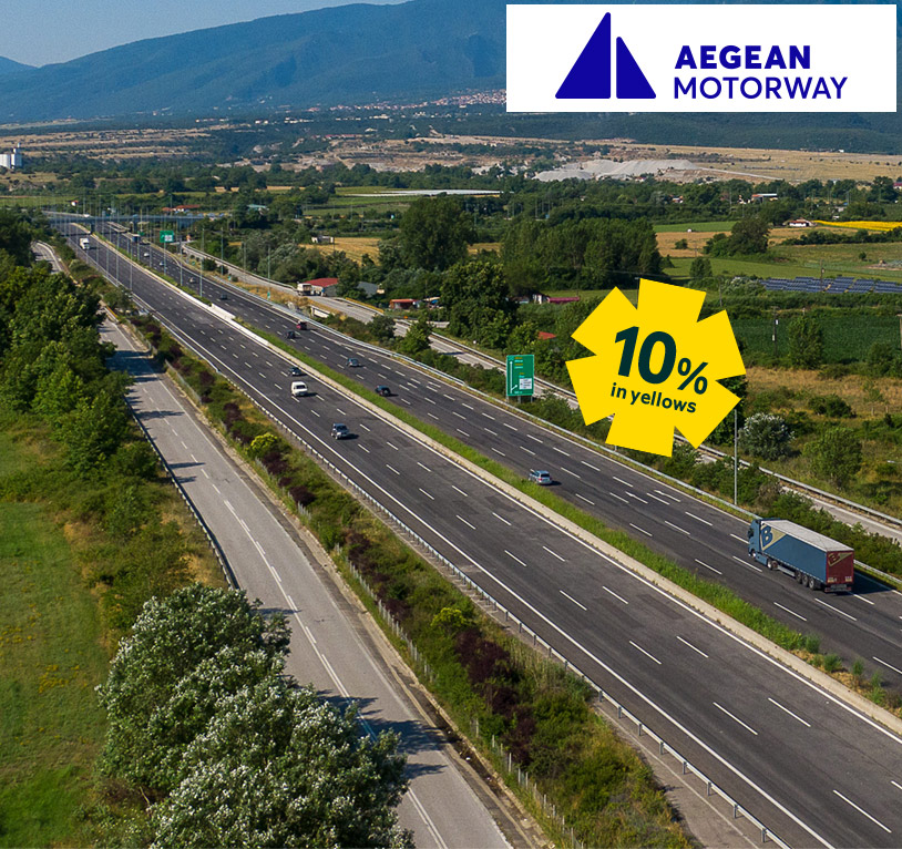 10% in yellows on the eway account top ups of the Aegean Motorway! | yellow